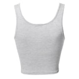 FashionOutfit Women's Junior Sized Basic Solid Sleeveless Crop Tank Top ...