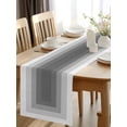 Burlap Table Runner 120 Inches Long, Gray Gradient Color Block Non-Slip ...