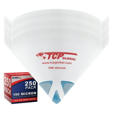 TCP Global 50 Pack Paint Strainers, 190 Micron Nylon Mesh, Disposable ...
