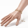 304 Stainless Steel Paperclip & Satellite Chains Bracelet Set Golden 7 ...