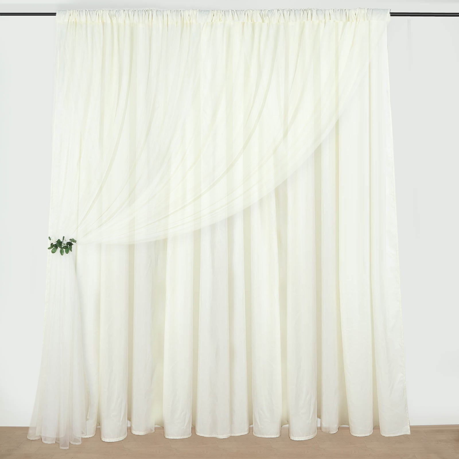 Efavormart 10ftx10ft Ivory Dual Layered Polyester Sheer Chiffon ...