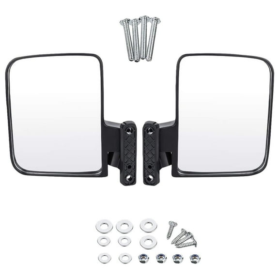 WLOOD Golf Cart Folding Side Mirrors and Rear View Mirror 16.5" Extra ...