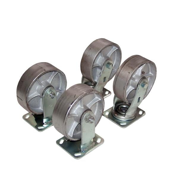 8 x 2 in. Semi-Steel Caster Kit - 4800 lbs Capacity - Walmart.com