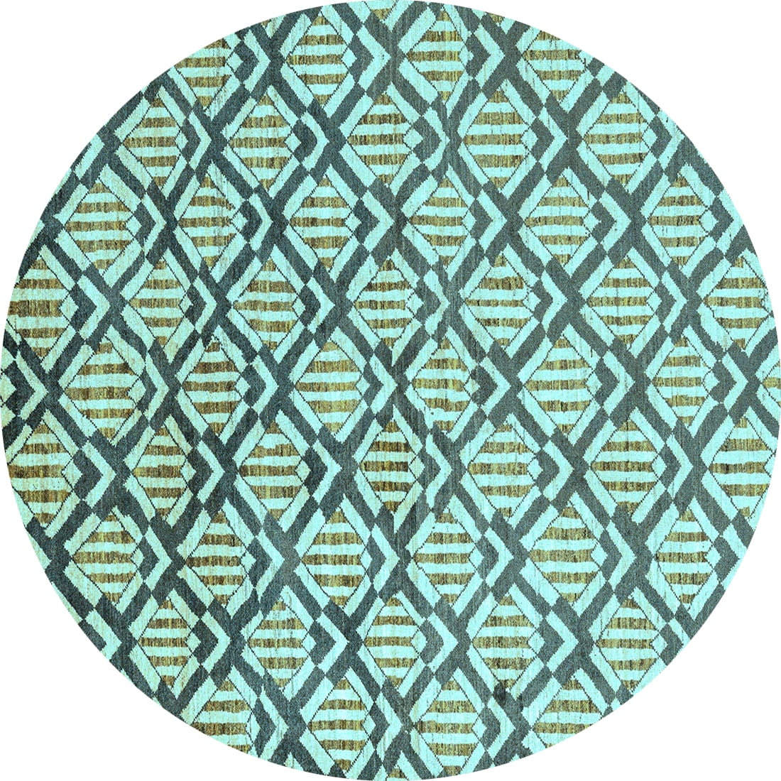 Ahgly Company Indoor Round Oriental Light Blue Modern Area Rugs, 8 ...