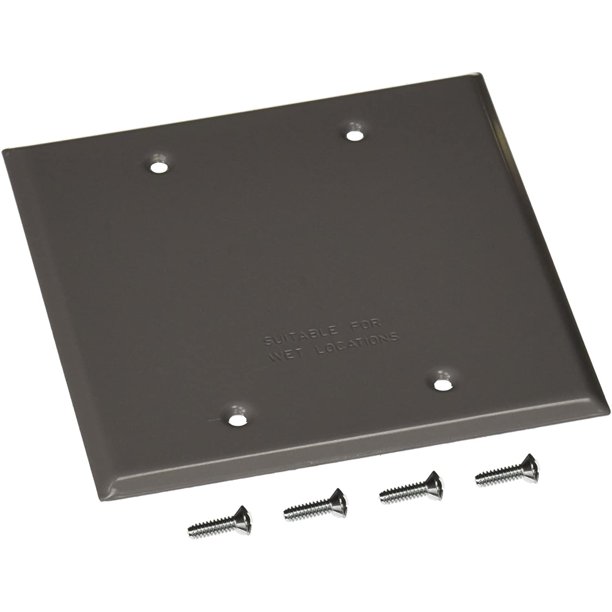 Bell Outdoor 5175-5 Two Gang Blank Weatherproof Box Cover - Walmart.com