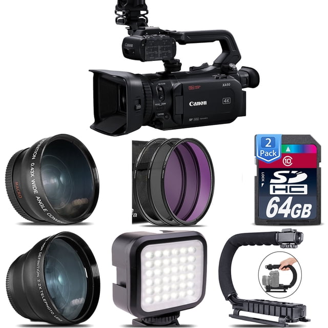Canon XA50 Professional UHD 4K Camcorder with 128GB Starter Bundle USA ...