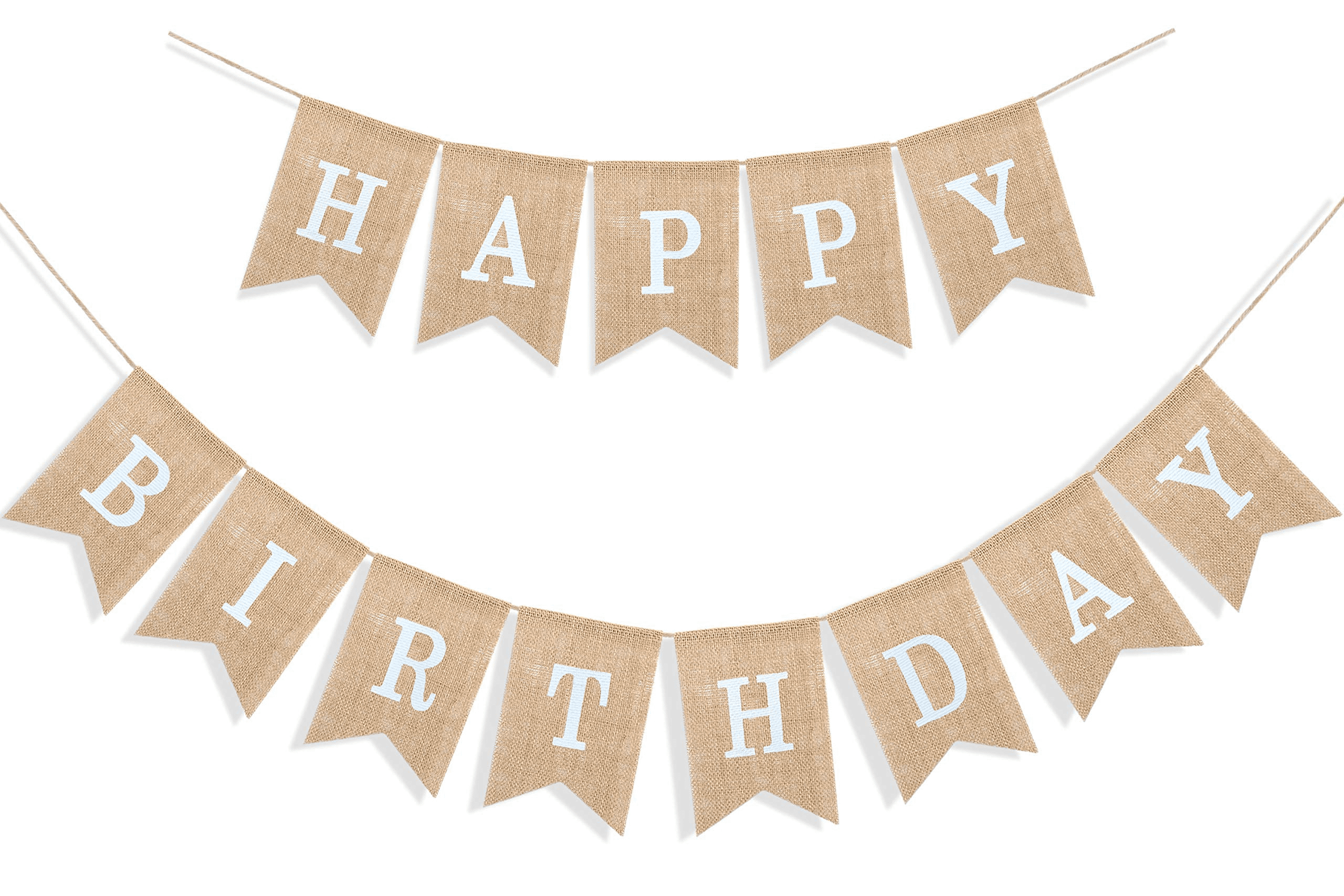 Happy Birthday Burlap Banner With Letters Men For Adults Eco Friendly ...