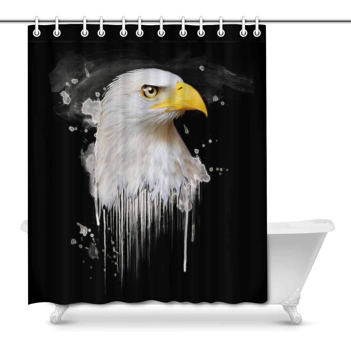 POP Watercolor Eagle Bathroom Decor Shower Curtain Set 66x72 inch ...