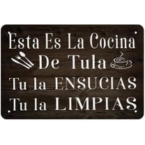 Spanish Kitchen Metal Tin Sign, Esta Es La Cocina De Tulas Wall Decor ...