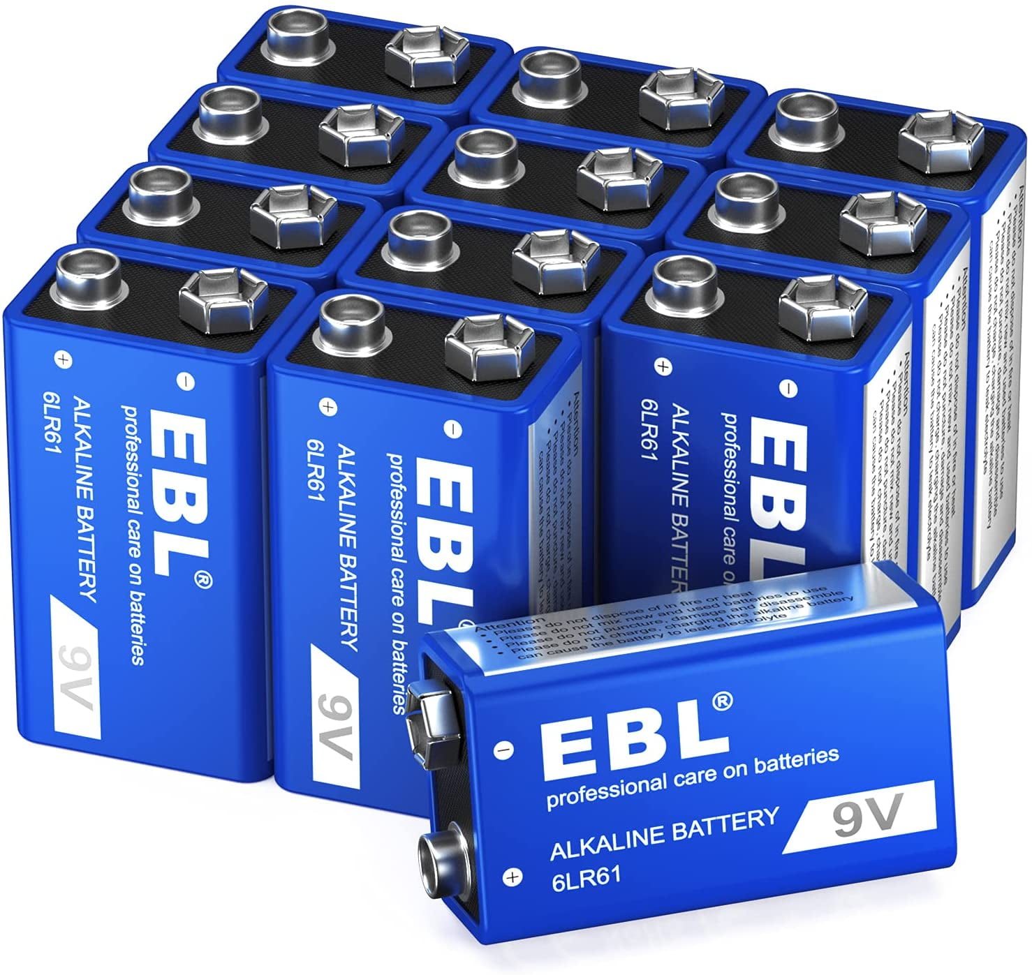 EBL 9V Alkaline Battery - Long Lasting 9 Volt Battery for Smoke Alarms ...