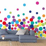 IDEA4WALL 6pcs Colorful Dots Peel and Stick Wallpaper Removable Wall ...