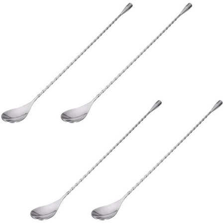 4 pieces of stainless steel mixing spoons, long-handled mixing rods ...