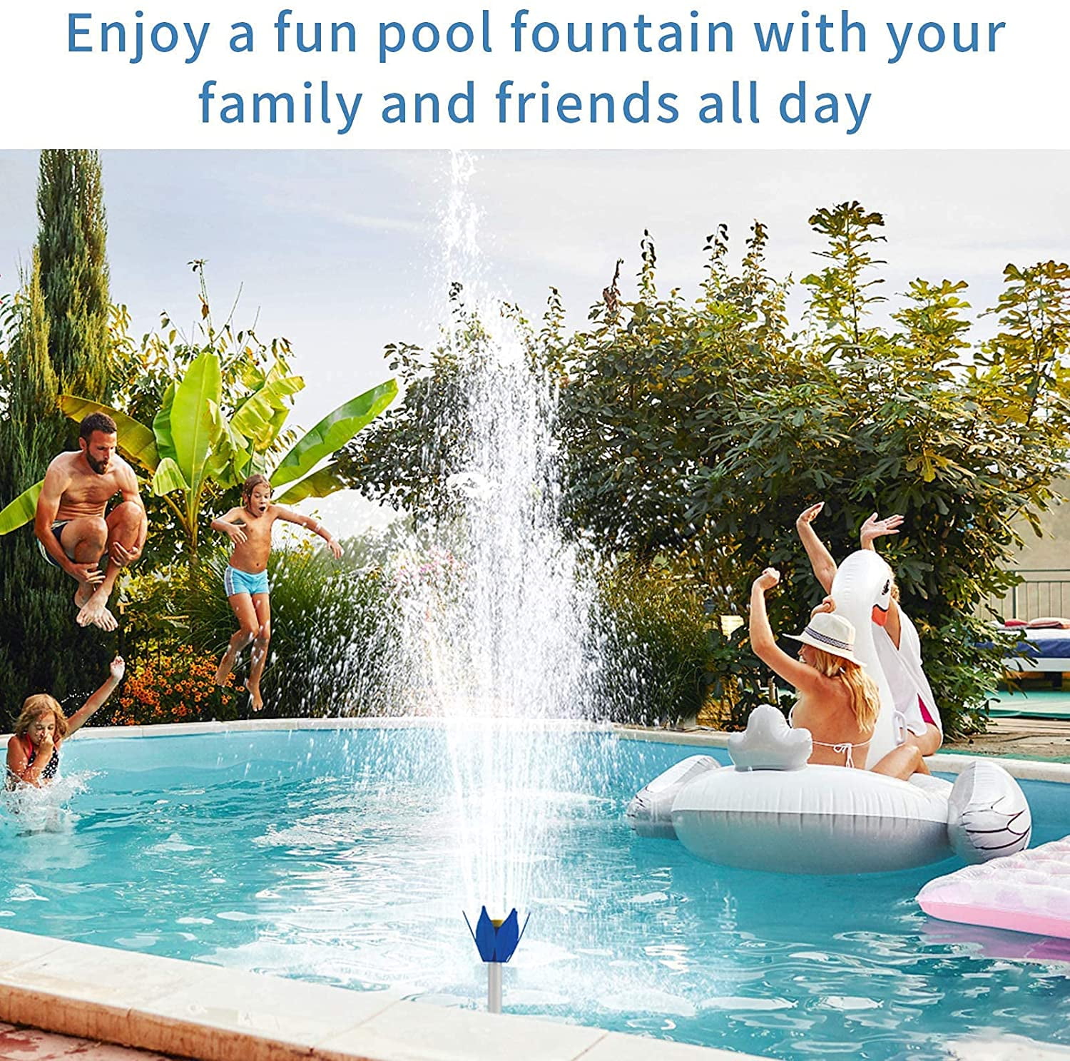 XGeek Swimming-Pool Waterfall Fountain with Fun Water Sprinkler and ...