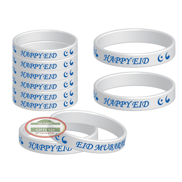 Customized Eid Wrist Bands Silicone Rubber Bracelets [48 Pack] Eid ...