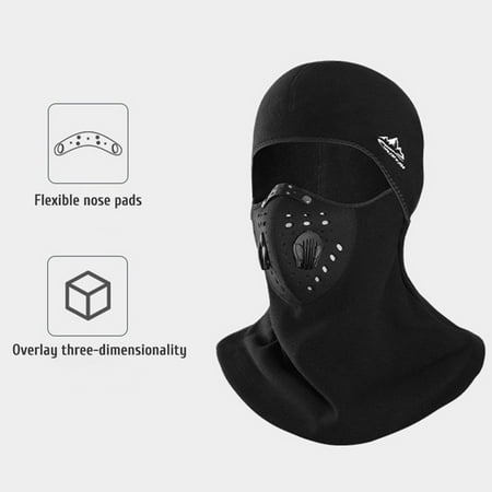 Balaclava Ski Face Cover with Filter Detachable Breathable Air Vents ...