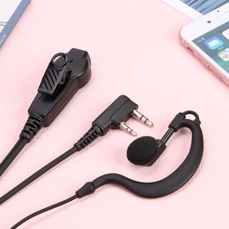 Coiry Dual PTT 2pin K-type Earpiece Headset for Kenwood Baofeng Radio ...