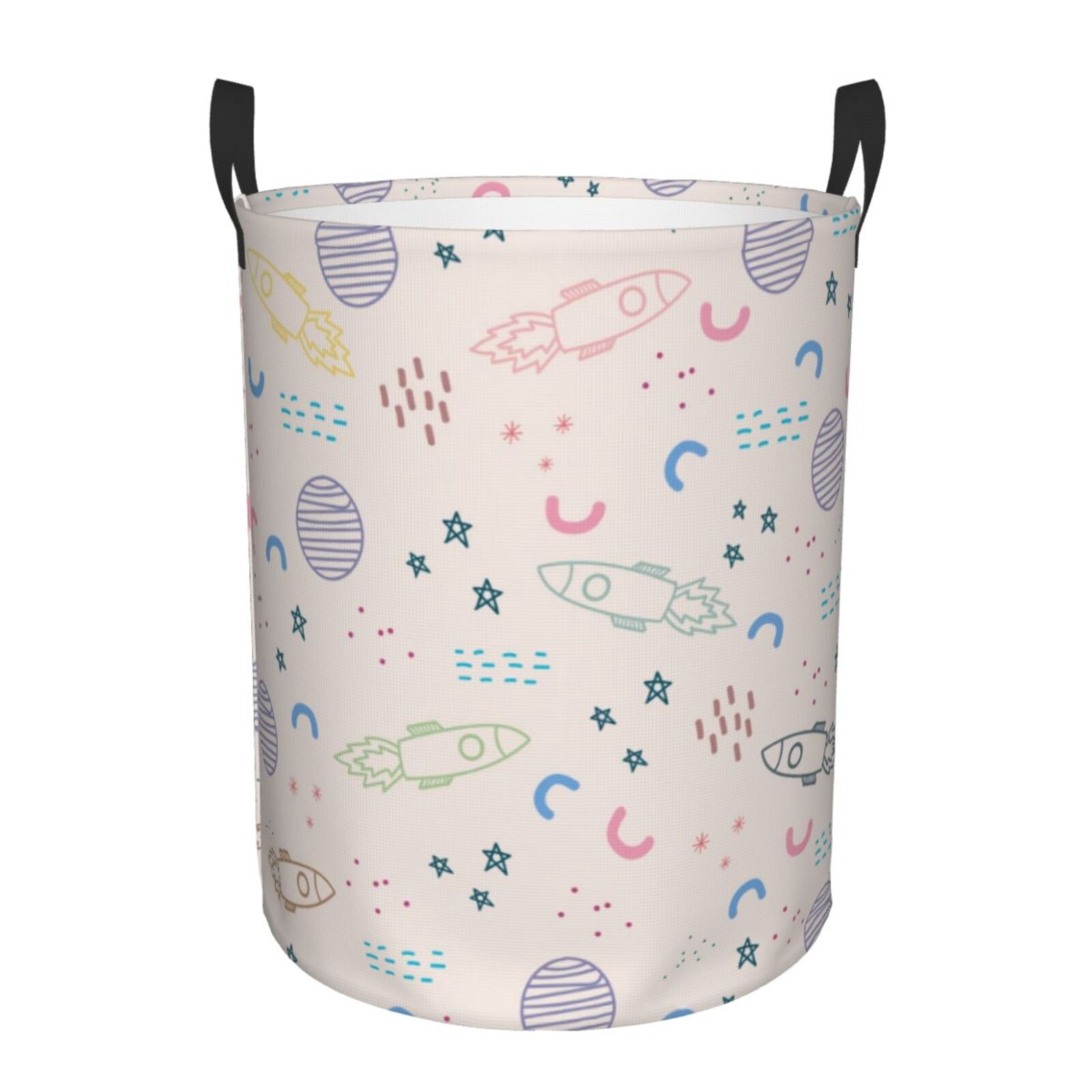 XMXT Collapsible Laundry Basket, Pink Spaceship Print Waterproof ...