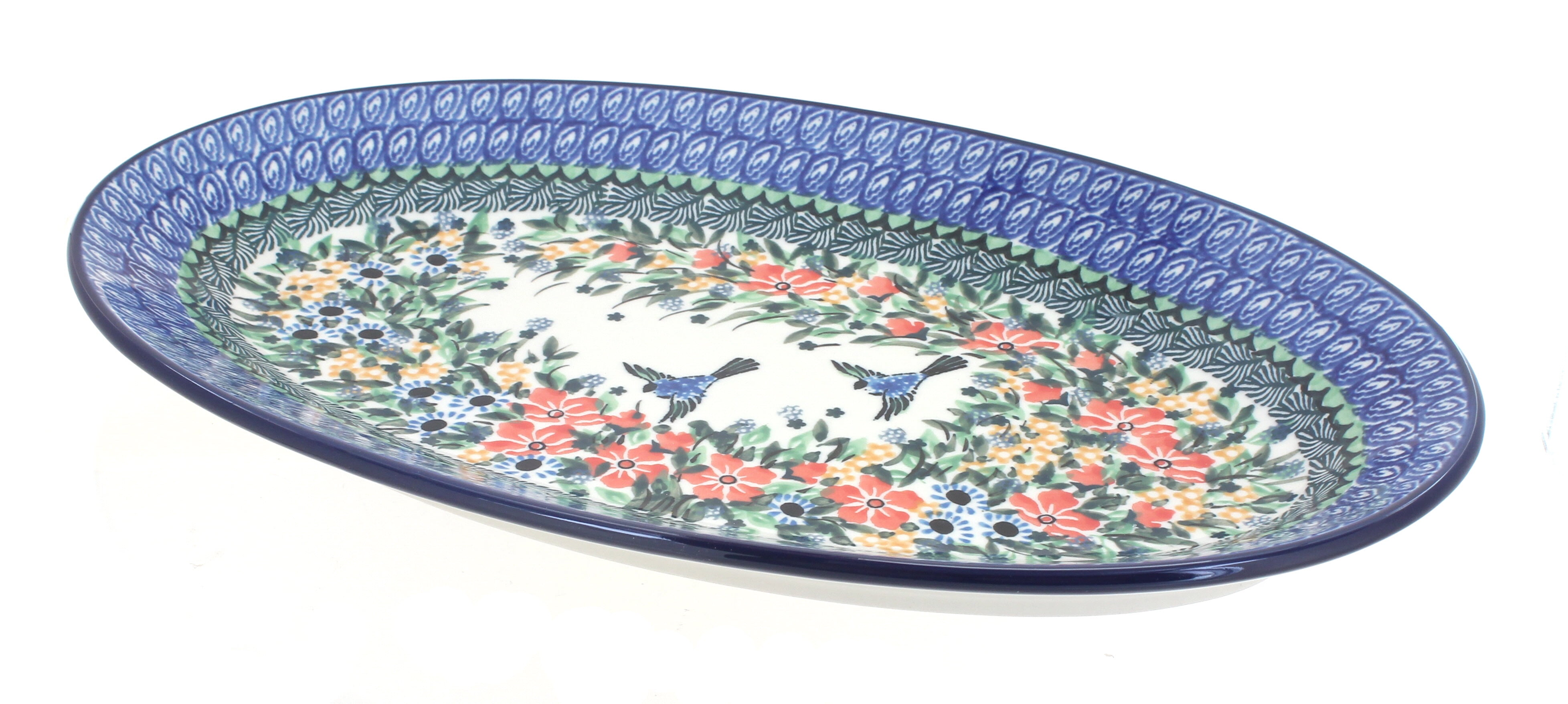 Blue Rose Polish Pottery Maria Oval Platter - Walmart.com