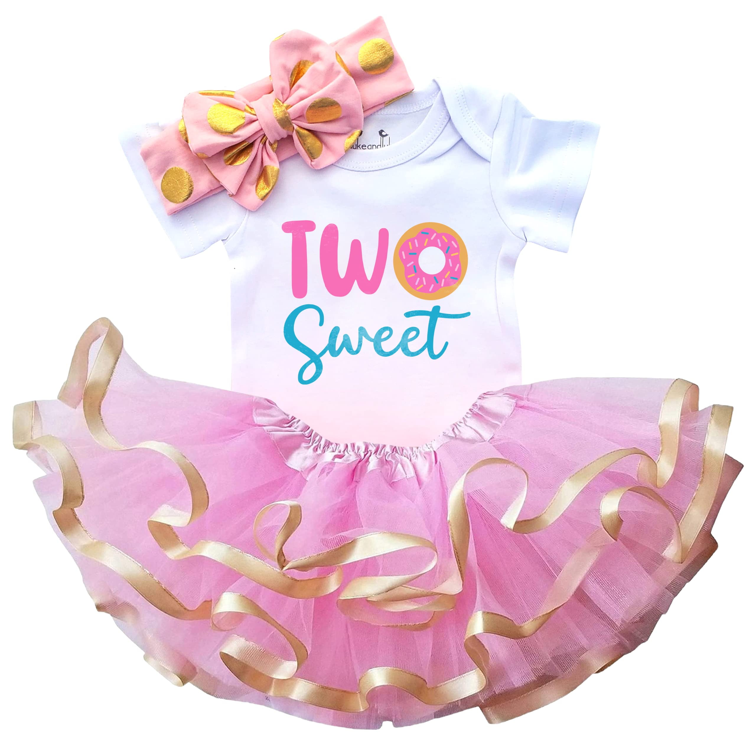 Second Birthday Girl Outfit 2nd Bday Girl Tutu Two Sweet Donut Pink ...