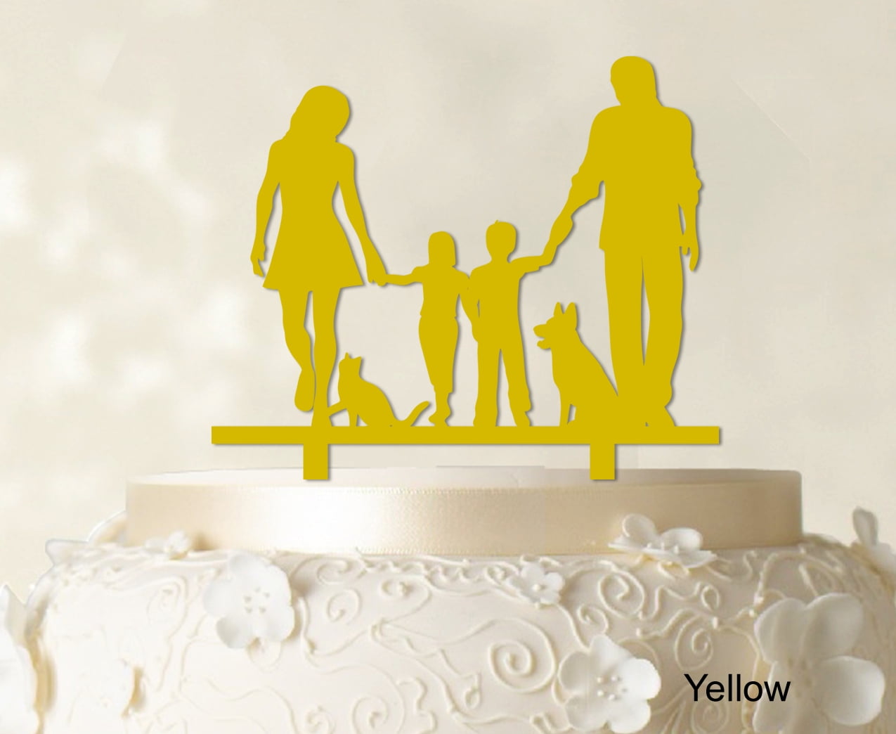 "Family Cake Topper Personalized Silhouette Cake Topper Color Option ...