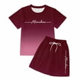 Afdoent Girls 2 Piece Outfits Summer Letter Gradient Print For Kids ...
