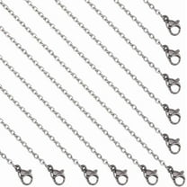 20 Pack 20 Inch/ 0.5m 2mm Stainless Steel Necklace Chains Bulk Silver ...