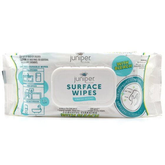 Juniper Clean Surface Cleaning Wipes With BLEACH, All-Purpose Cleaner I ...
