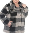 White Mark Women's Plaid Sherpa Shacket Jacket - Walmart.com