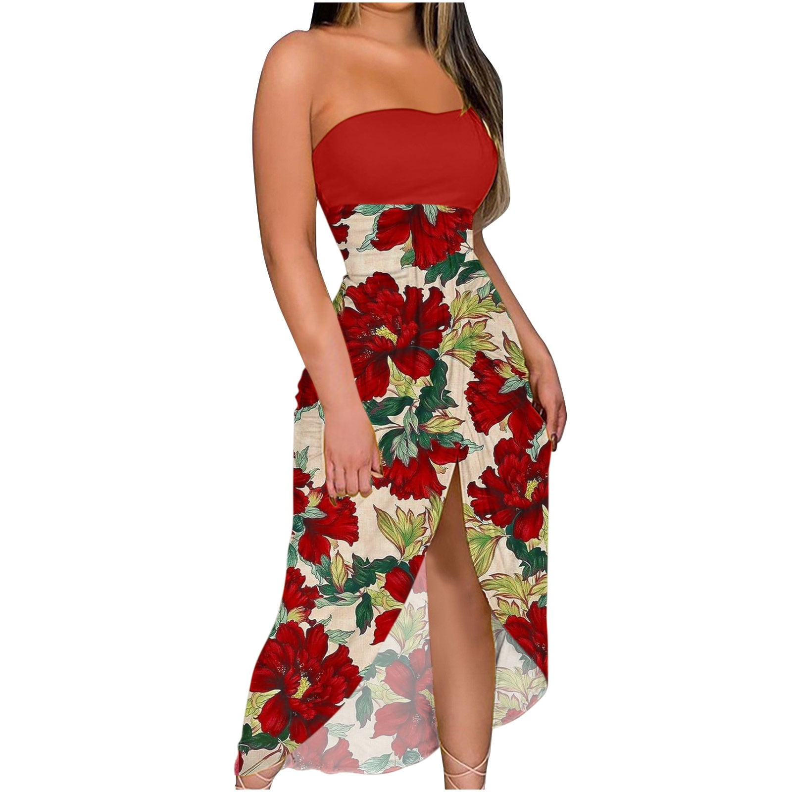 Click here for Birdeem Womens Summer Print Strapless Long Dress B... prices