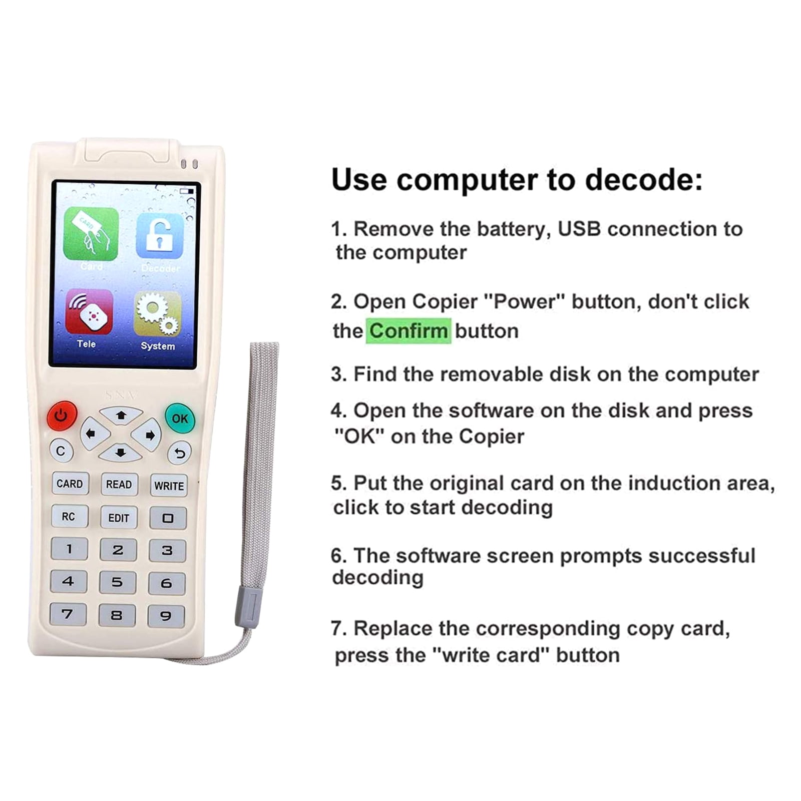 Buy Icopy5 English Full Decode Duplicator ID Key Copier RFID NFC Key ...