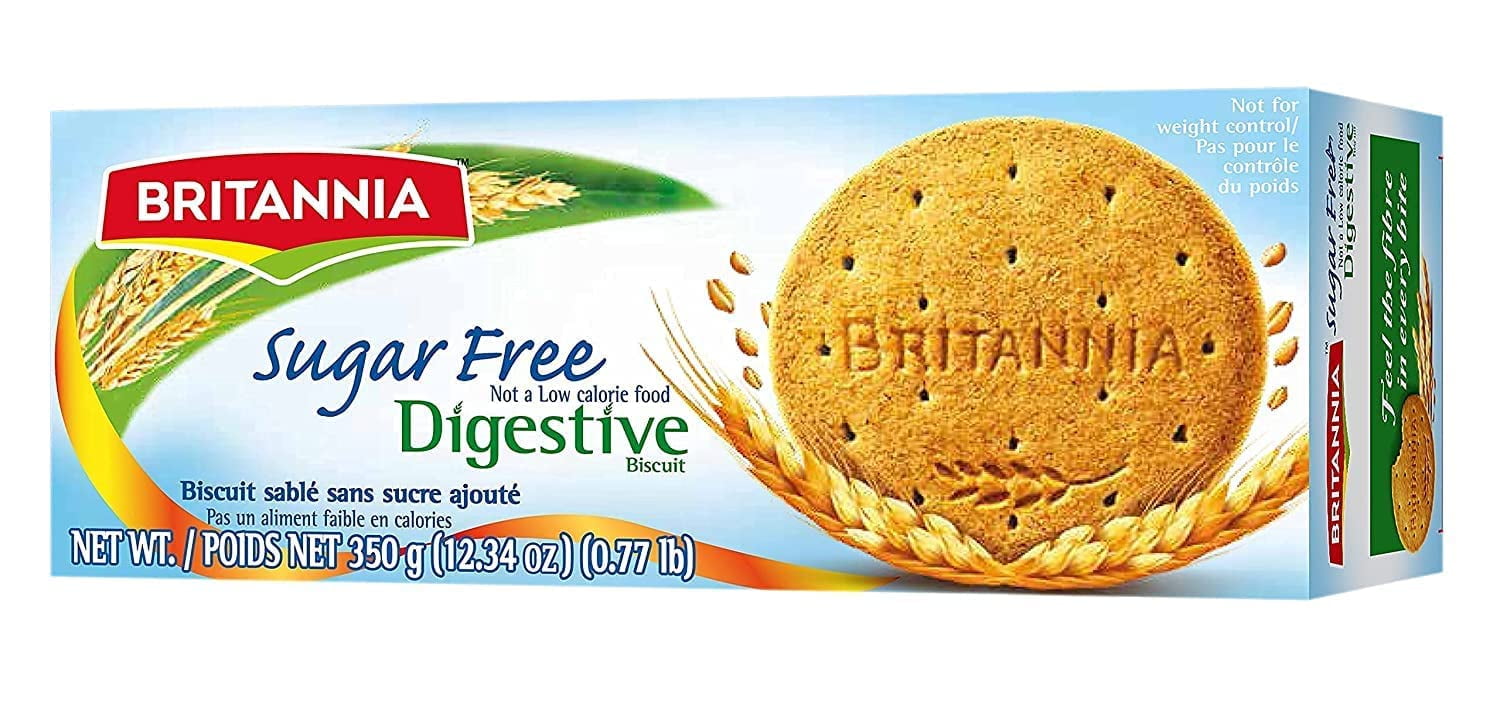 Britannia Digestive Sugar Free Biscuits 12.34oz (350g) - Whole Wheat ...