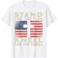 Christian Patriotic American Flag Stand Flag Kneel Cross T-Shirt ...