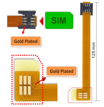 Right-Angle SIM Card Extender w/Flexible Printed Circuit Cable (125mm ...