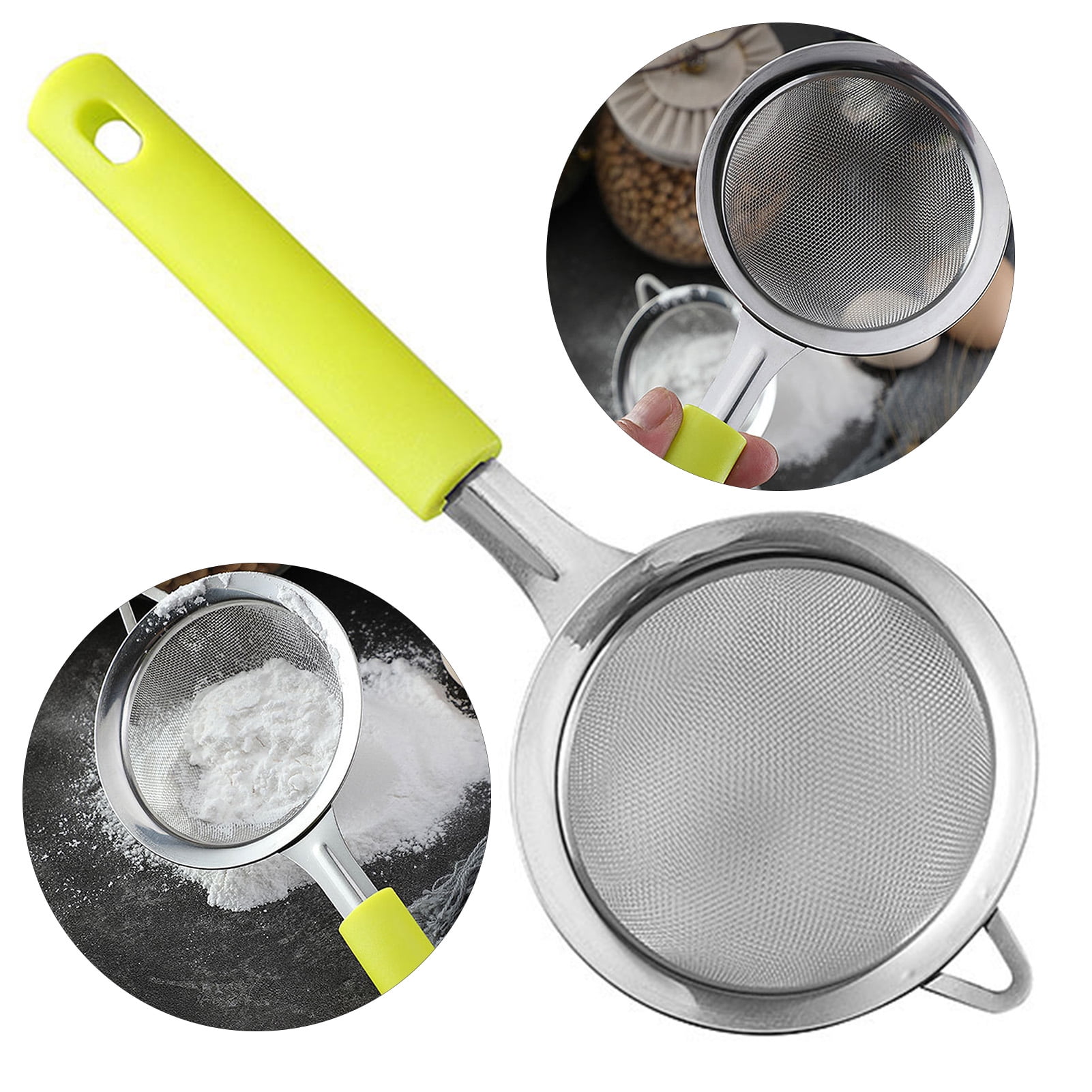 Wharick Fine Mesh Strainers, 9.6 inch Stainless Steel Colander Sieve ...