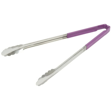 HUBERT® Purple Tongs Stainless Steel Tong with Silicone Handle - 12" L ...