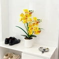 Orchids Artificial Flowers - 16x4" Yellow Faux Orchid Flowers with ...