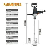 MAXXT Drill Mixer Set with Spade Handle 1/2 inch Electric Corded Mixing ...