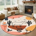 5ft Round Rug Western Boho Area Rugs for Living Room Bedroom Washable ...