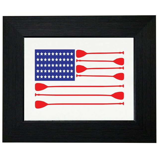 Awesome Rowing Crew Team American Flag Oars Framed Print Poster Wall or ...