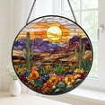 Cactuses in the Desert Faux Stained Glass Suncatcher – Window Hanging ...