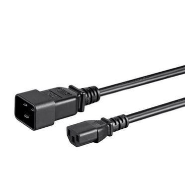 Monoprice 3-Prong Power Cord - 6 Feet - Black | NEMA 5-15P to IEC 60320 C13, 18AWG, 10A, 125V ...