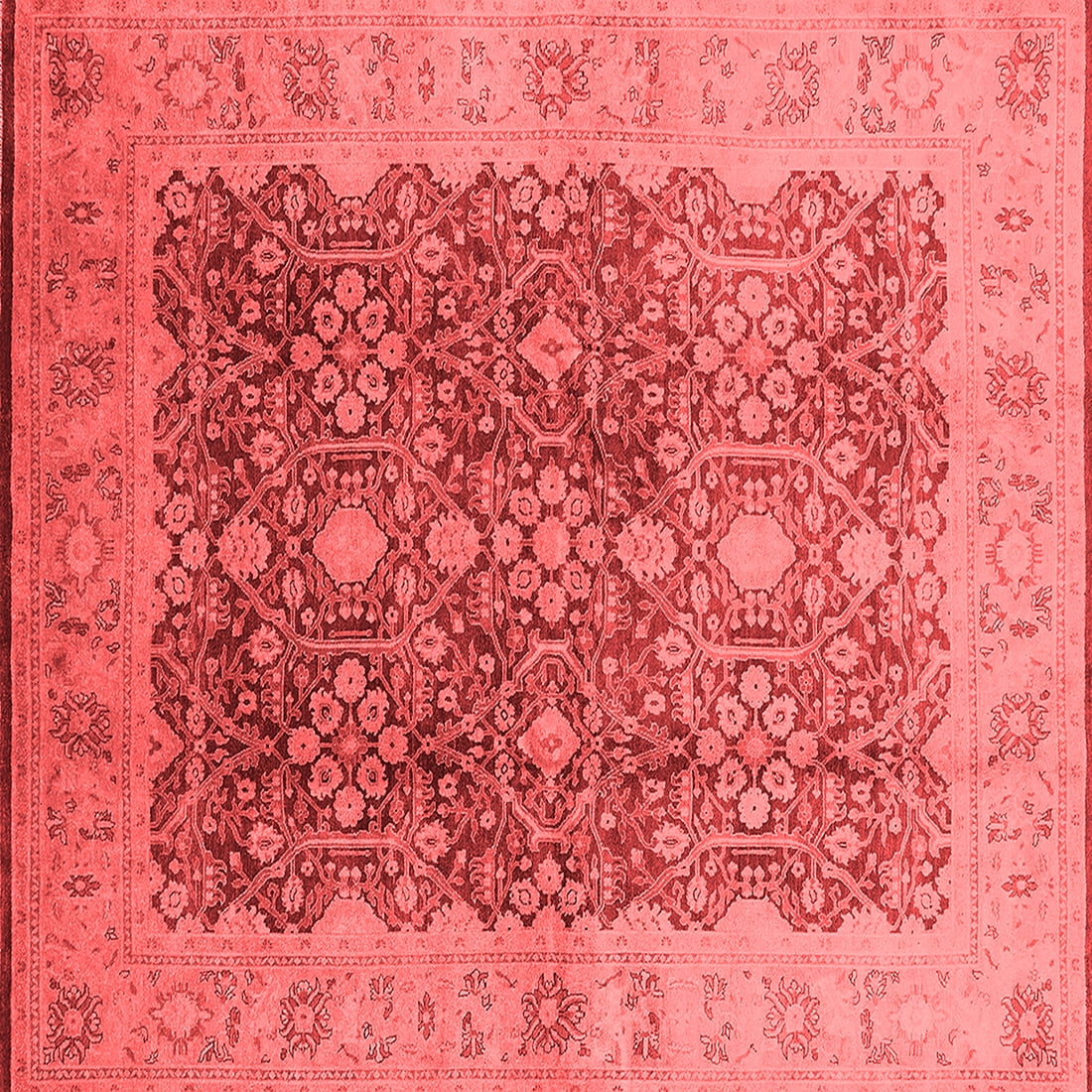 Ahgly Company Indoor Square Oriental Red Traditional Area Rugs, 6 ...