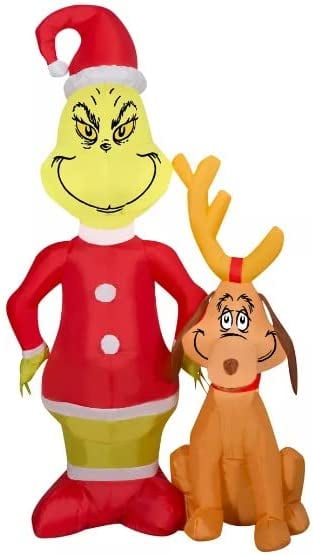 The Grinch with His Dog Max Christmas Inflatable Indoor/Outdoor ...