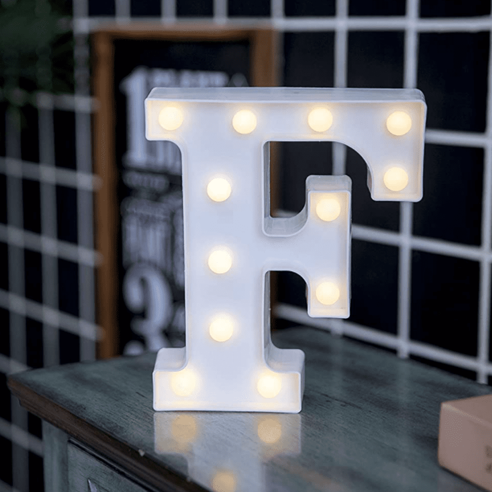Letras Luminosas Led /22cm / Lampara Decorativa / Abecedario / LETRA F ...
