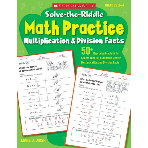 Solve-The-Riddle Math Practice, Grades 2-4 : Multiplication & Division ...