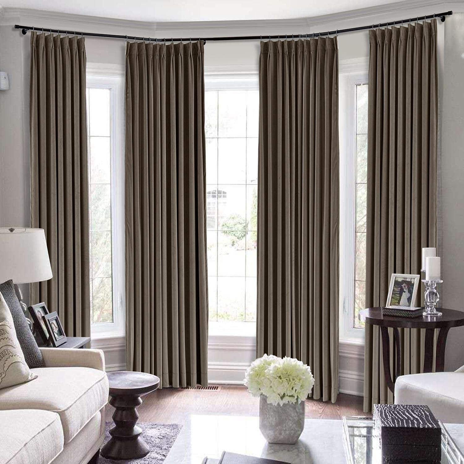 Pinch Pleated blackout 100% Polyester Blend Curtains Room Darkening ...