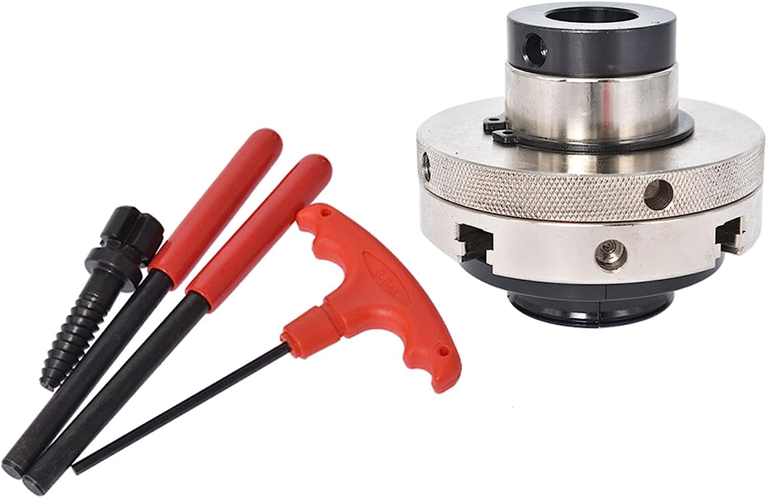 waltyotur 4 Inch 4 Jaw Self-Centering Lathe Chuck Set with 1-Inch x ...