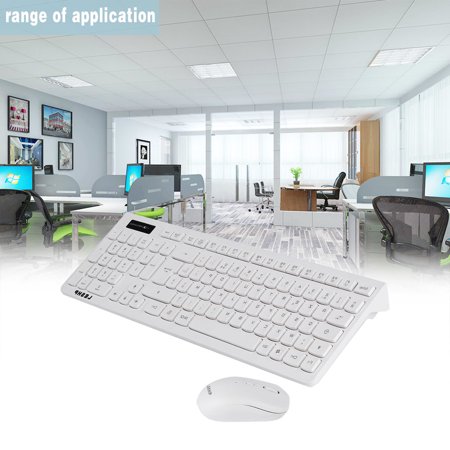 LESHP 2.4G Wireless Ultra-Thin Keyboard Mouse Combo with USB Receiver ...