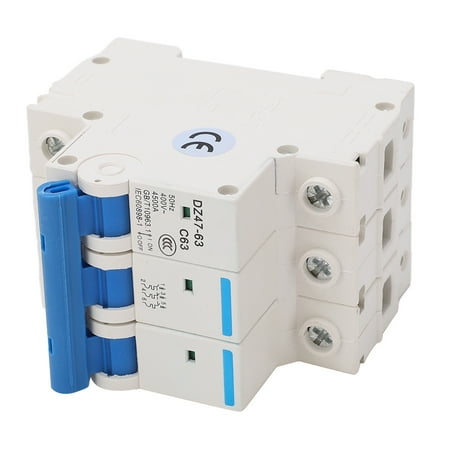 Ecomeon 400V 63A Circuit Breaker,3P Miniature Circuit Breaker DIN Rail Mount Low Voltage ...