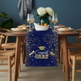 Blue Gold Graduation Cap Cotton Linen Table Runner Graduates ...